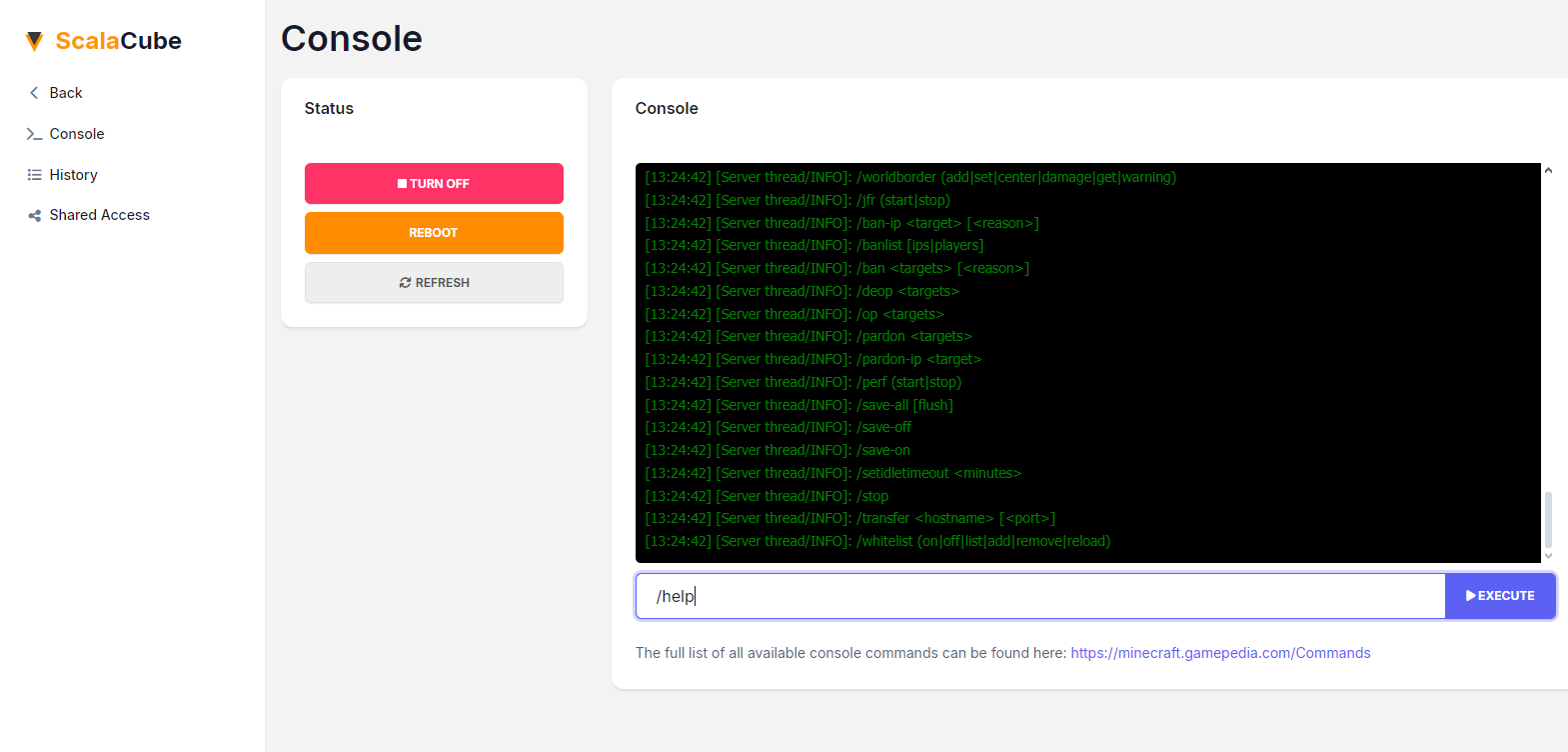Minecraft commands - ScalaCube